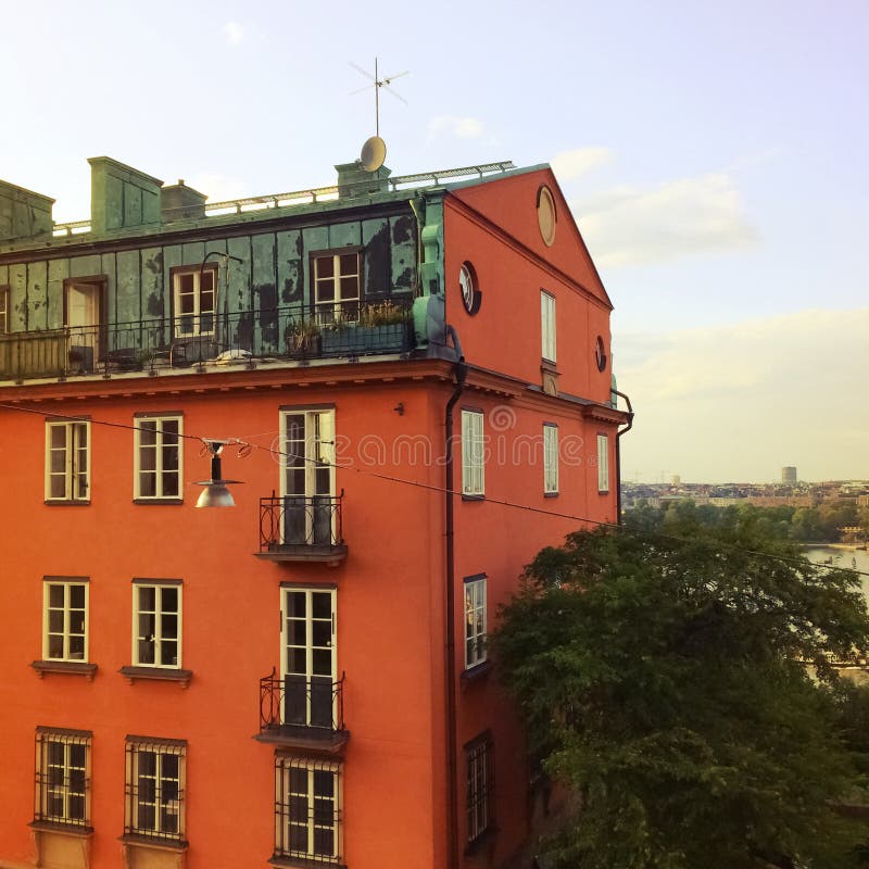 Orange building [1] stock photo. Image of orange, building - 167076