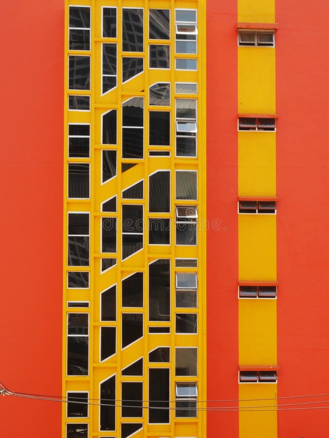 Orange building stock image. Image of building, facade - 64558735