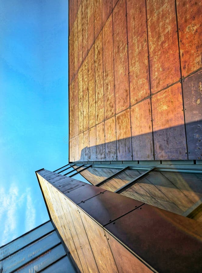 Orange Building Facade that Imitates Rust Stock Image - Image of ...