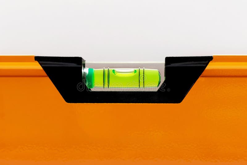 Orange Building Level Close Up on White Isolated Background is Used in ...