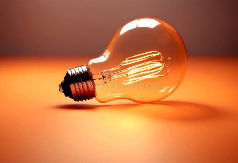 Orange Bulb 3d Background Rendering Light Lamp Energy Electricity Idea ...