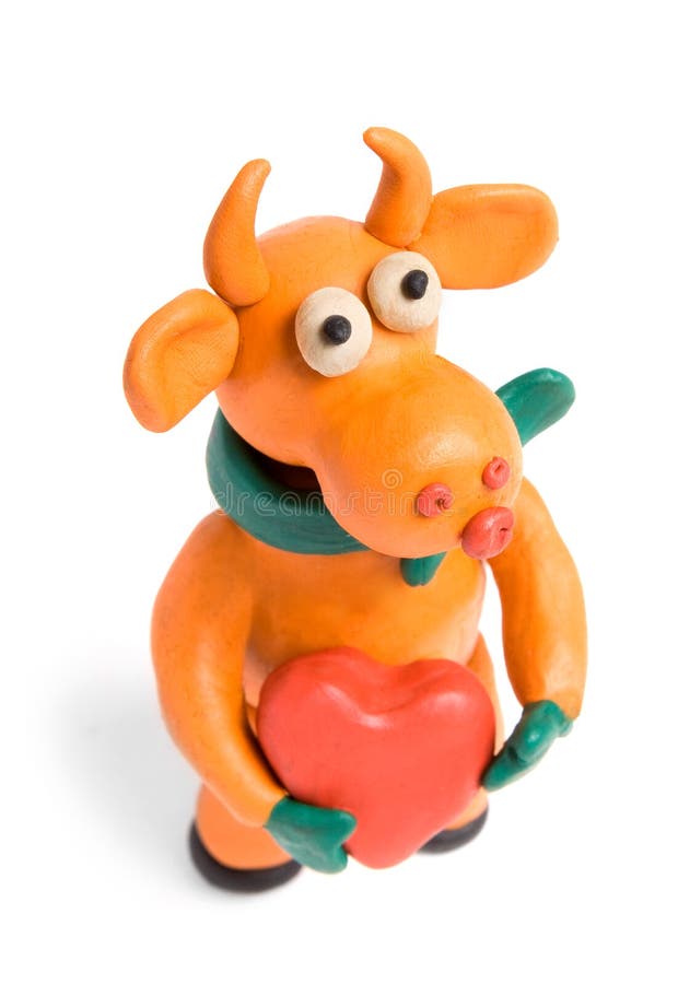 Orange bull with valentine stock photo. Image of love - 7759262