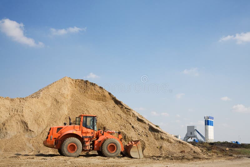 Orange bulldozer stock photo. Image of sand, stack, orange - 6864128