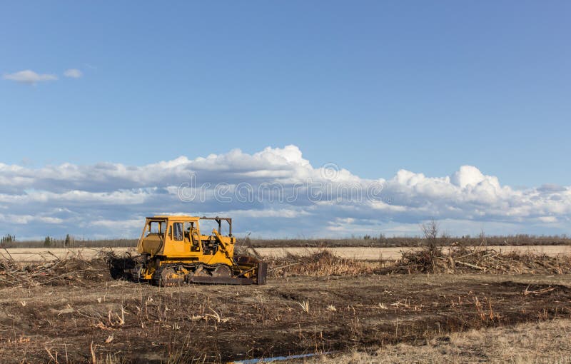 Orange bulldozer stock photo. Image of blue, dirt, excavation - 55356058