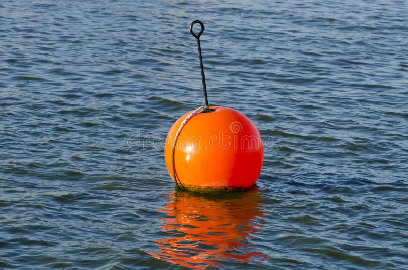 Orange buoy in sea stock image. Image of beach, ocean - 47265897