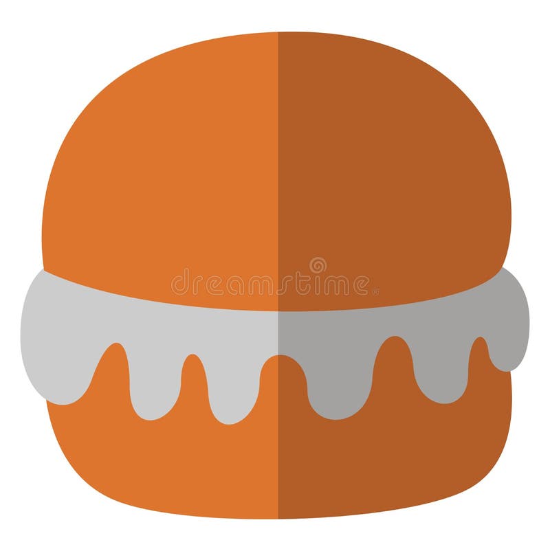 Orange burger, icon stock vector. Illustration of fast - 258929200