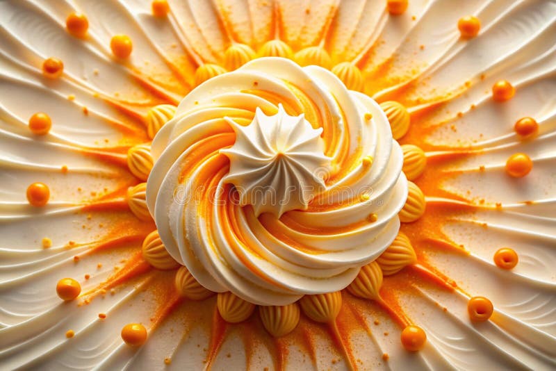 Orange Burst Formations on Soft Cream Vibrant Theme Stock Illustration ...