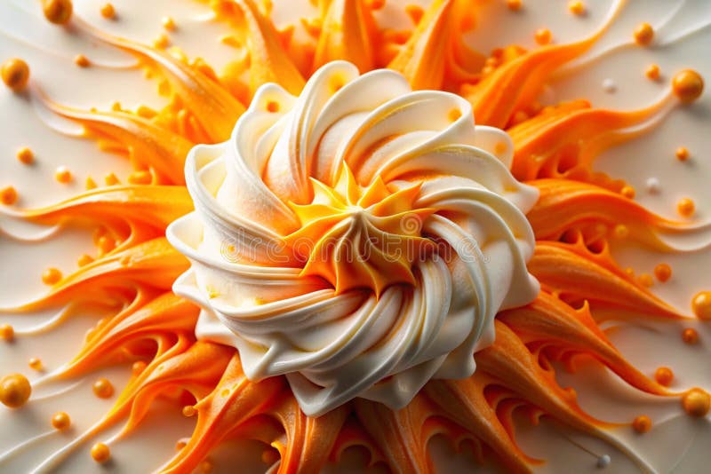 Orange Burst Formations on Soft Cream Vibrant Theme Stock Illustration ...