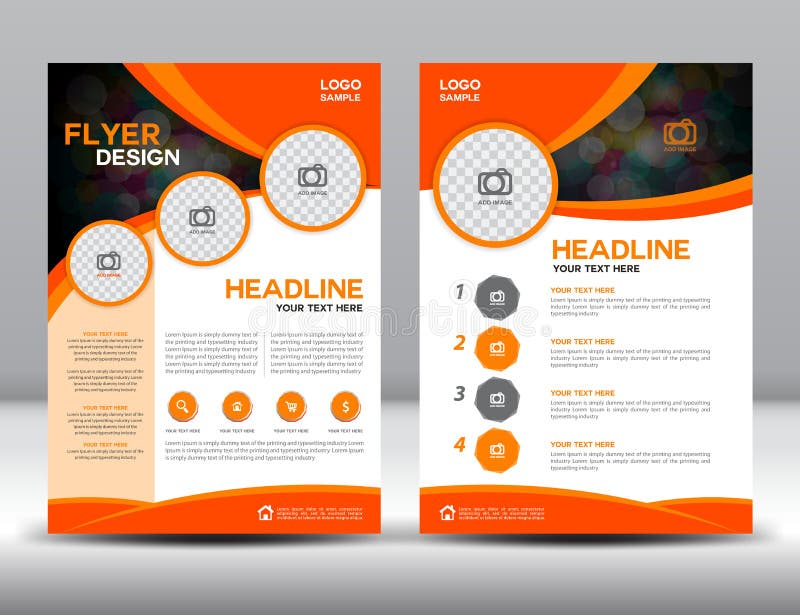 Orange Business Brochure Flyer Design Layout Template Stock Vector ...