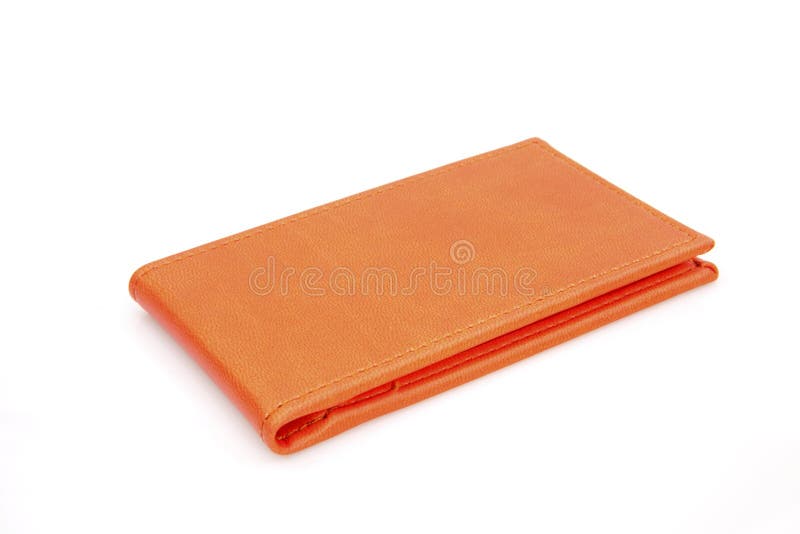 Orange Business Card Holder Stock Photo - Image of contact, leather ...