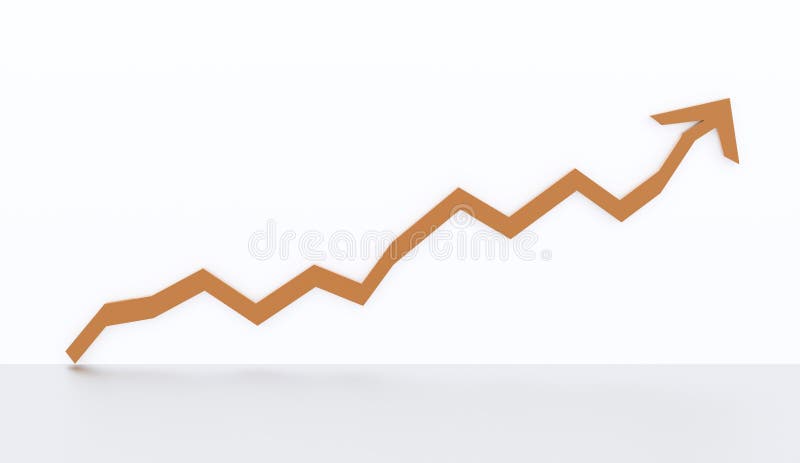 Orange Business Graph Chart Arrow Rendered Stock Illustration ...