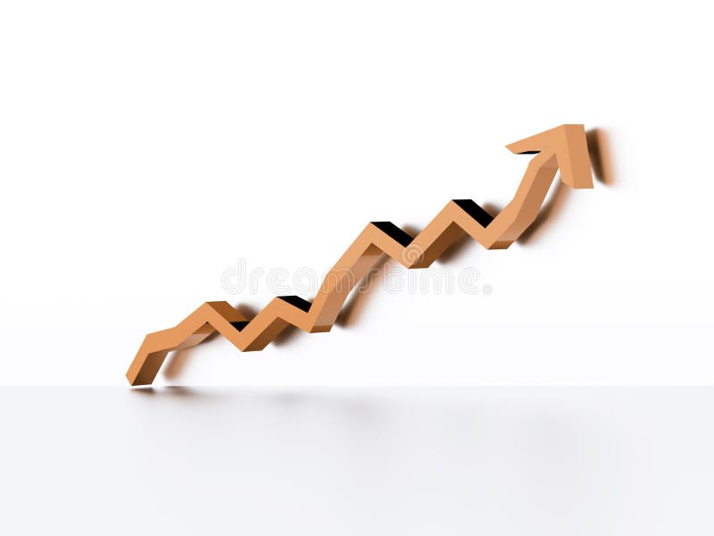 Orange Business Graph Chart Arrow Rendered Stock Illustration ...