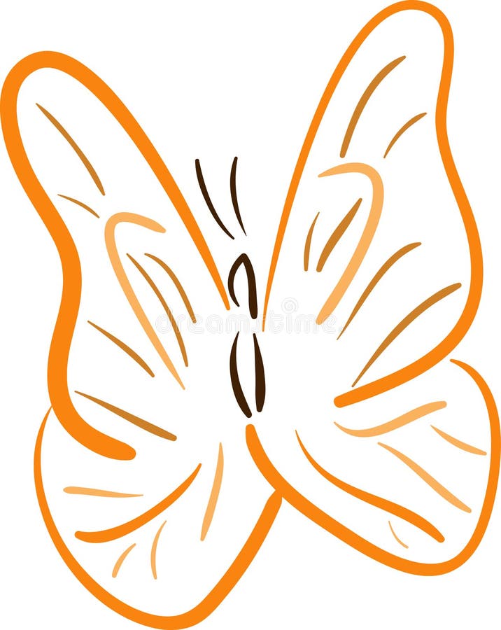 Orange Butterfly lineart stock vector. Illustration of icon - 9448321