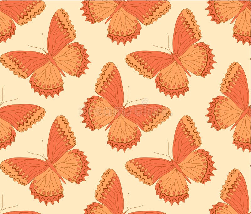 Orange butterfly pattern stock vector. Illustration of butterfly - 12771820