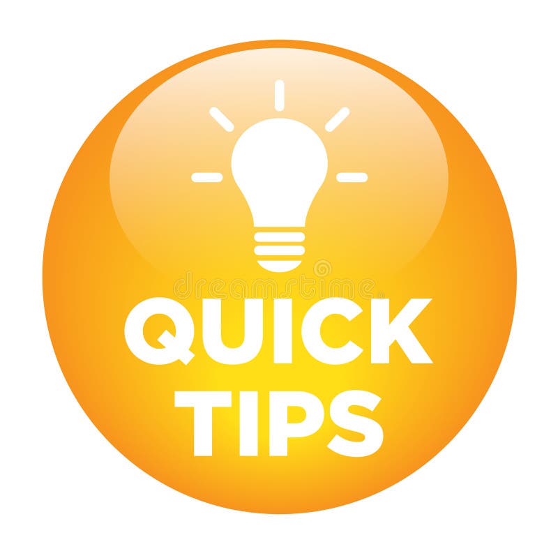 Quick Tip (bulb Icon) Yellow Round Button Stock Illustration ...