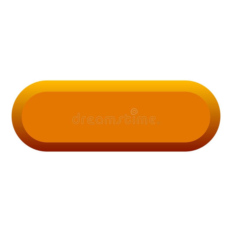 Orange Rectangle Button Icon, Cartoon Style Stock Vector - Illustration ...