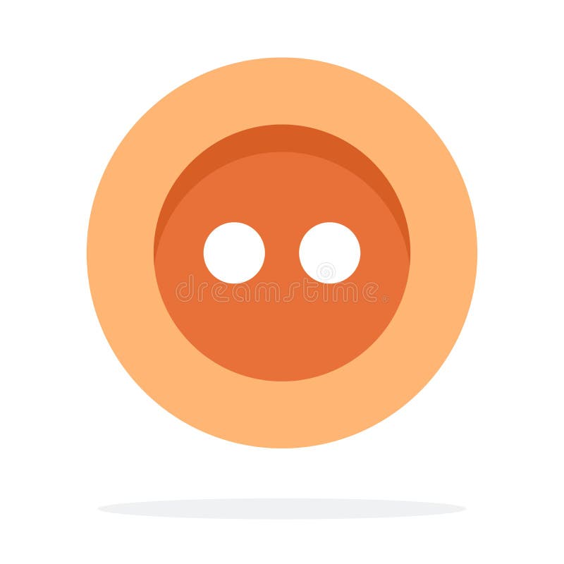 Orange Button with Two Holes Vector Flat Isolated Stock Vector ...
