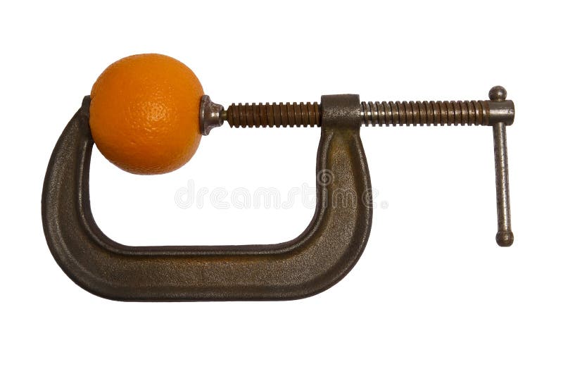 Orange in C Clamp stock image. Image of construction - 19409013
