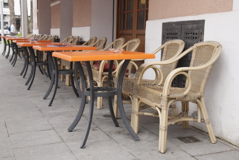 Orange Cafe Terrace stock photo. Image of cafe, black - 53568006