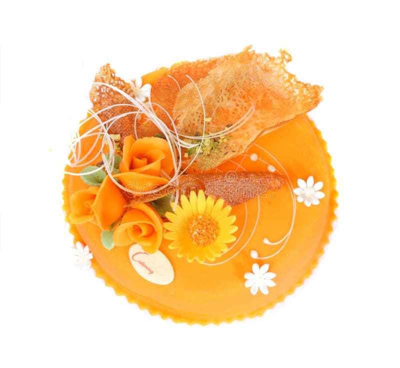 Orange cake stock image. Image of colored, eating, sweet - 4226001