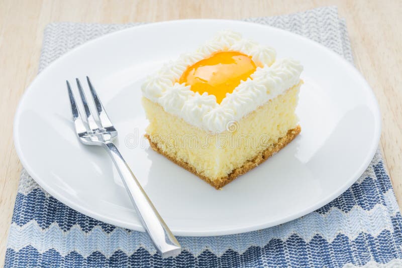 Orange Cake Squares Tasty Snacks. Stock Image - Image of bakery ...