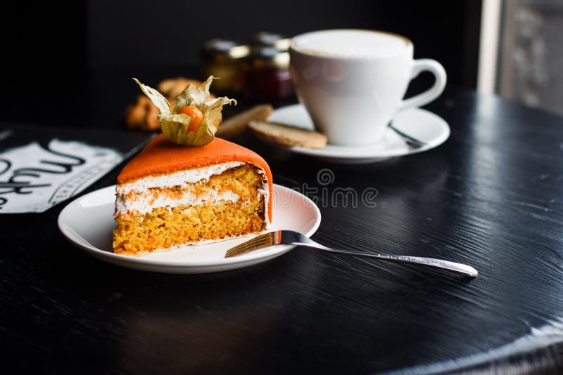 Orange Cake Sweet Bakery Closeup Decoration Stock Image - Image of ...