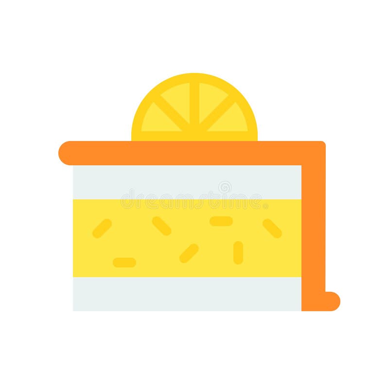Orange Cake Vector Illustration, Flat Style Icon Stock Vector ...