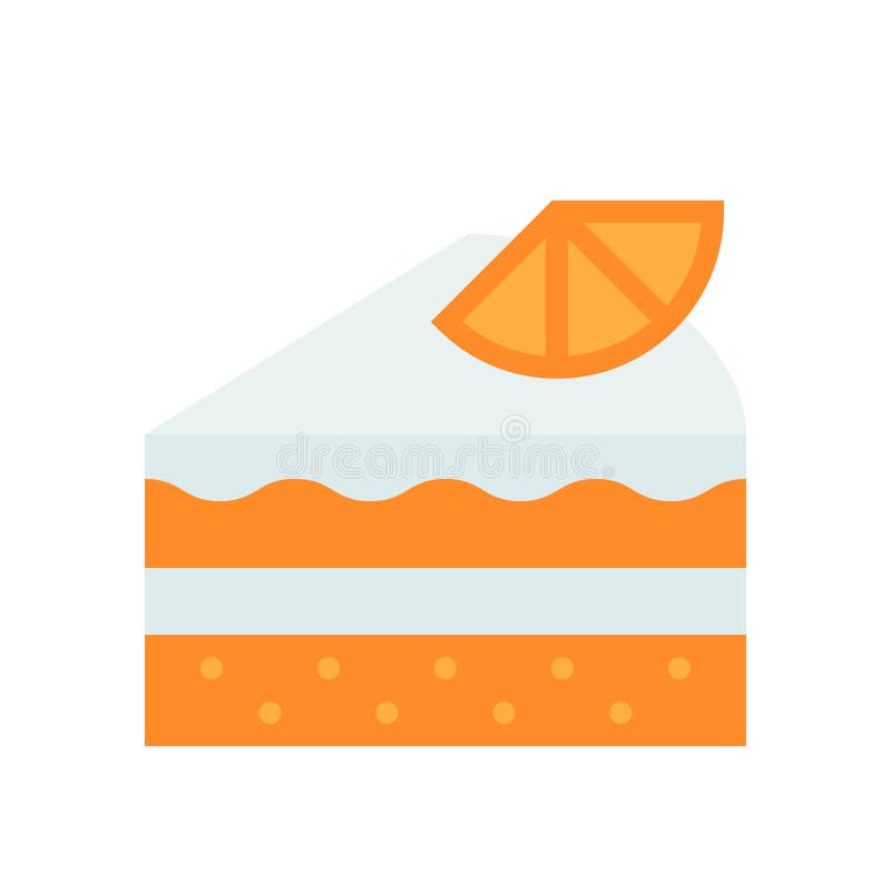 Orange Cake Vector Illustration, Flat Style Icon Stock Vector ...