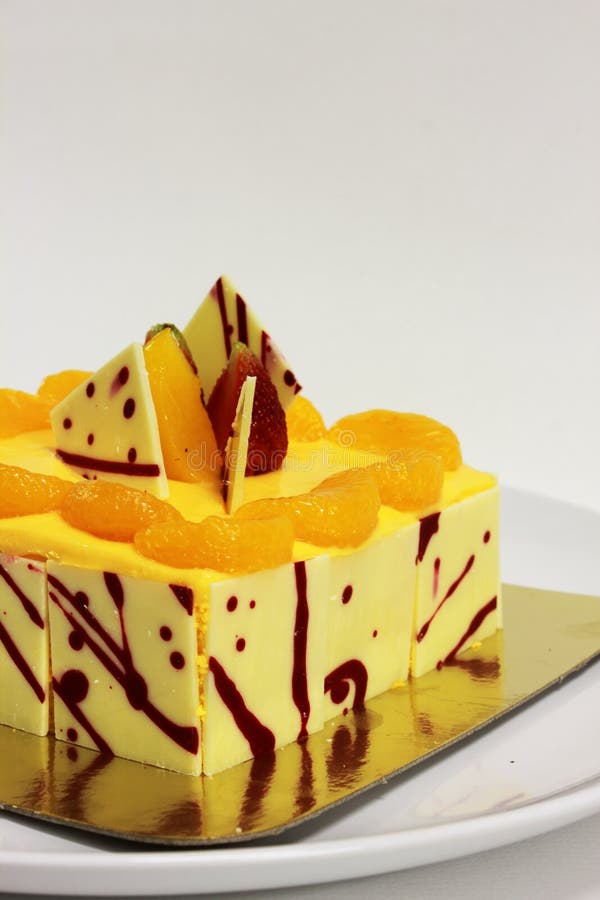 Orange Cake on a White Background Stock Image - Image of food, tasty ...
