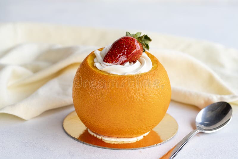Orange Cake on a White Background. Close Up Cake Stock Image - Image of ...