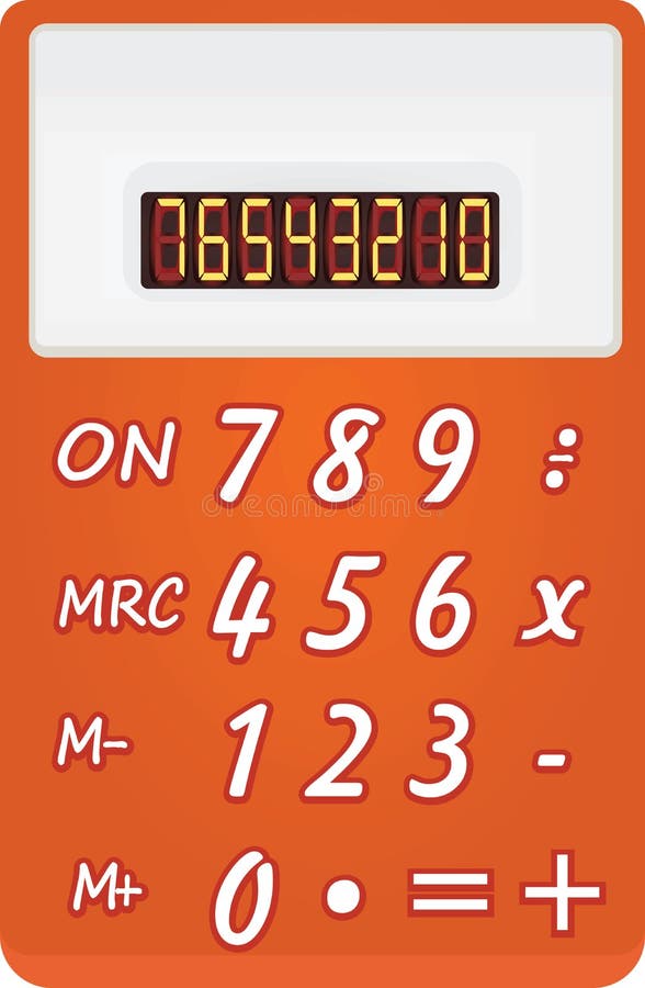 Orange Calculator with Display Stock Vector - Illustration of button ...