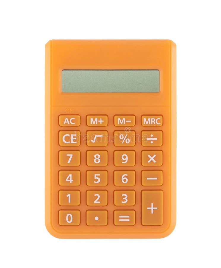 Orange Calculator Isolated on White Stock Photo - Image of finance ...