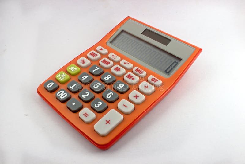 White And Orange Mathematical Calculator Stock Image - Image of count ...