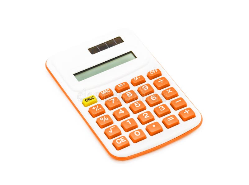 White And Orange Mathematical Calculator Stock Image - Image of count ...