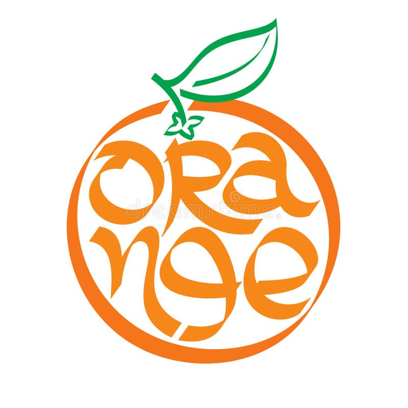 Orange Calligraphy, Typography. Fruit Calligraphy Stock Vector ...