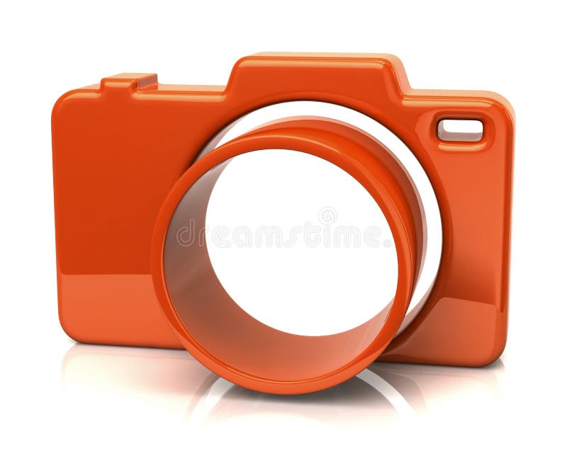 Orange camera icon stock illustration. Illustration of camcorder - 53976805