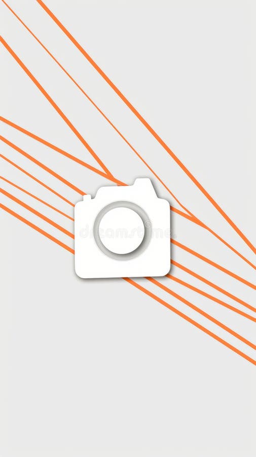 An Orange Camera Icon on a White Background Stock Illustration ...