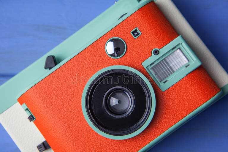 Orange camera stock image. Image of retro, desk, orange - 89008195