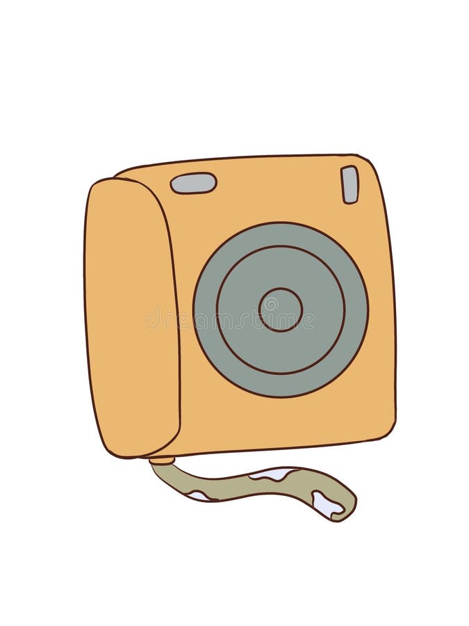 Orange Camera Vector Illustration on White Background Stock ...