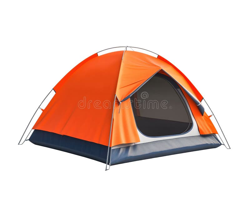 Orange Camping Tent Isolated on White Background Stock Illustration ...