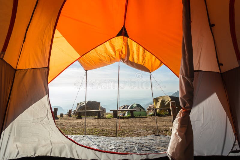 Window of orange tent stock image. Image of color, orange - 33236187