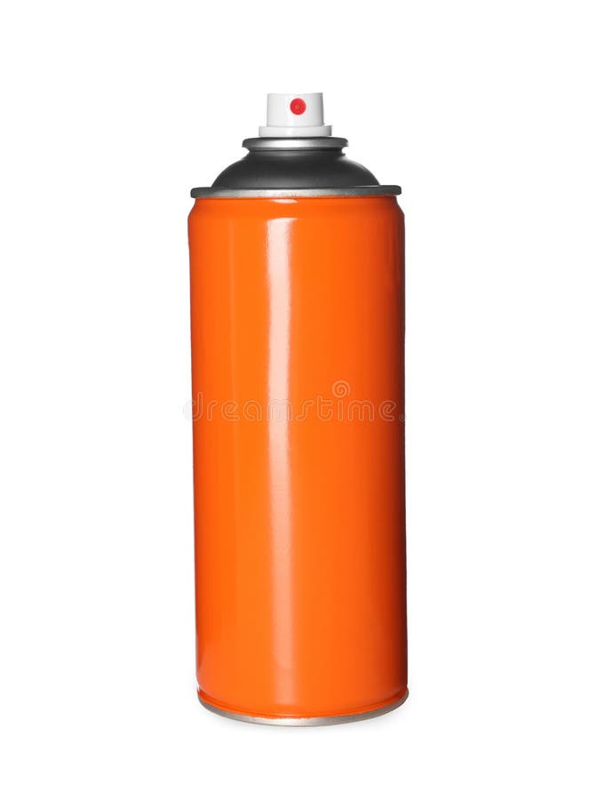 Orange Can of Spray Paint Isolated on White Stock Image - Image of ...