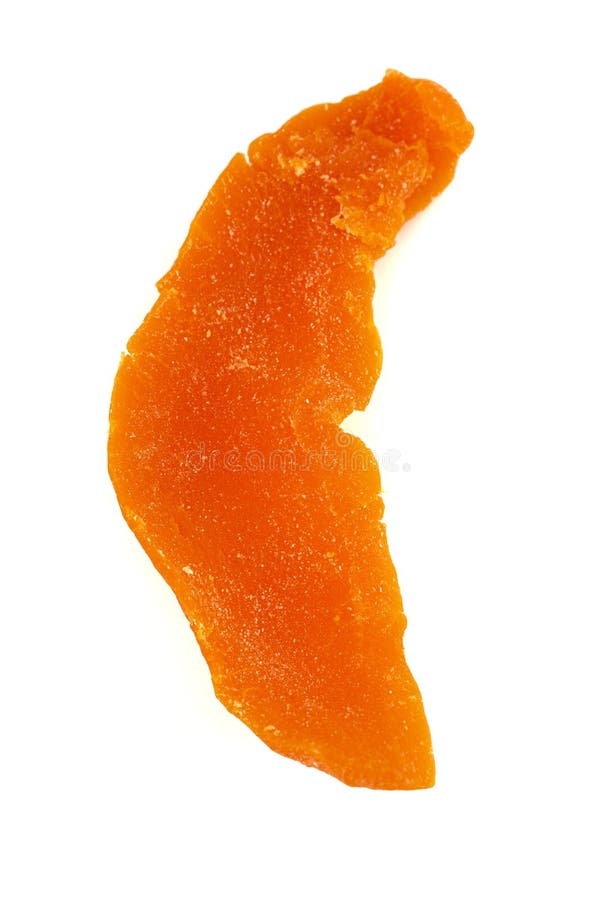 Orange Candied Mango Strips Isolated on a White Background Stock Photo ...