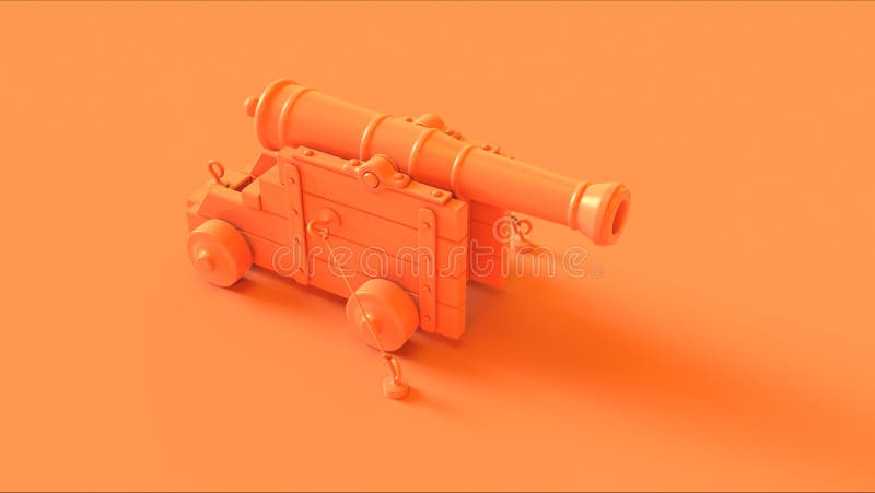Orange Cannon Simple stock illustration. Illustration of artillery ...