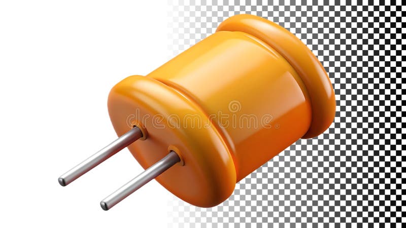 Orange Capacitor Electronic Component for Circuits Tech Icon Design Png ...
