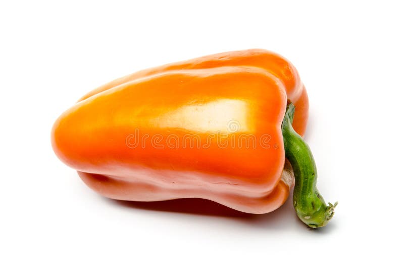Orange Capsicum Top White Background Stock Photo - Image of eating ...