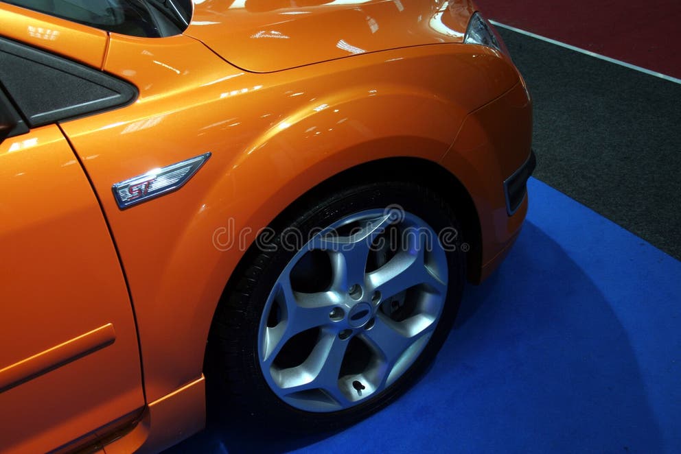 Orange car stock image. Image of small, transport, lights - 1879585