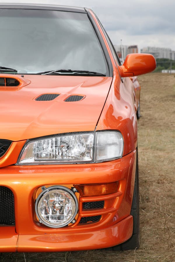 Orange car stock image. Image of muscle, orange, metallic - 2896553