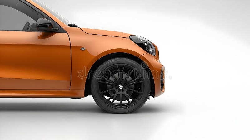 Orange Car Front Wheel Realistic Image Stock Illustration ...