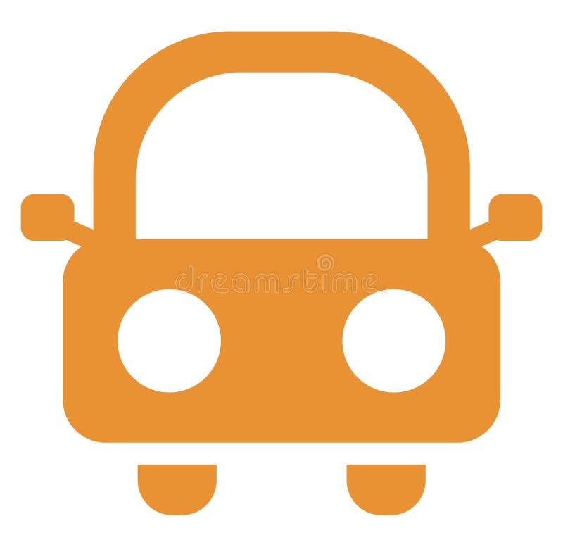Orange car, icon stock vector. Illustration of motor - 260378389